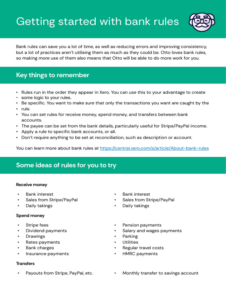 Getting Started With Bank Rules | PDF
