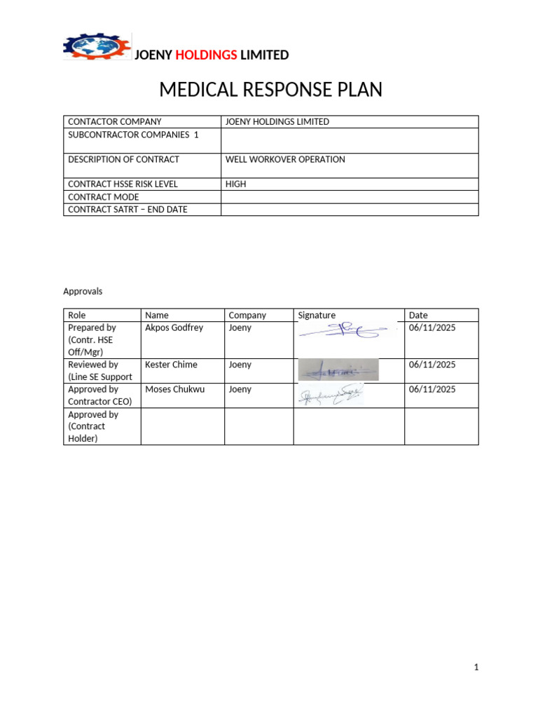 Medical Emergency Response Plan | PDF | Radioactive Contamination ...