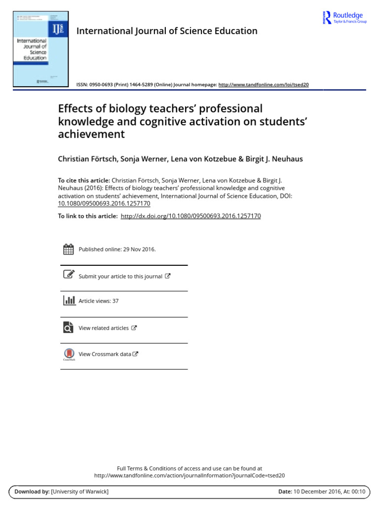 Fortsch Et Al 2016 Competencia Didactica Profesor de Biología | PDF ...