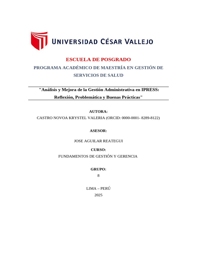 Mejora de Gestión en IPRESS en Perú | PDF | Cuidado de la salud ...
