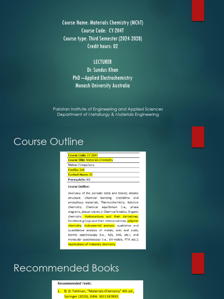 Lecture 9 and 10_Materials Chemistry (1) | PDF | Crystal Structure ...