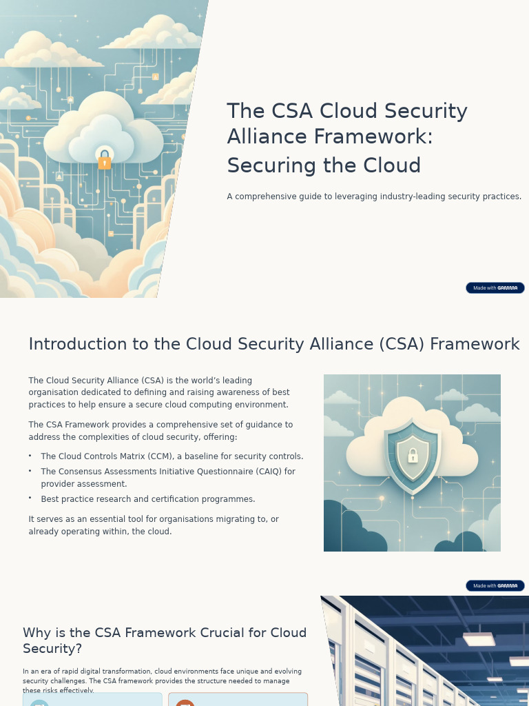The CSA Cloud Security Alliance Framework | PDF | Cloud Computing ...