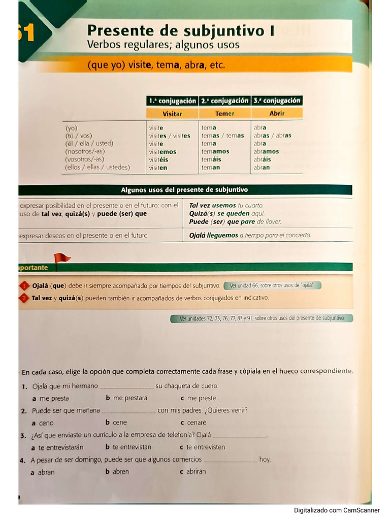 Presente de Subjuntivo Regular - 1 | PDF