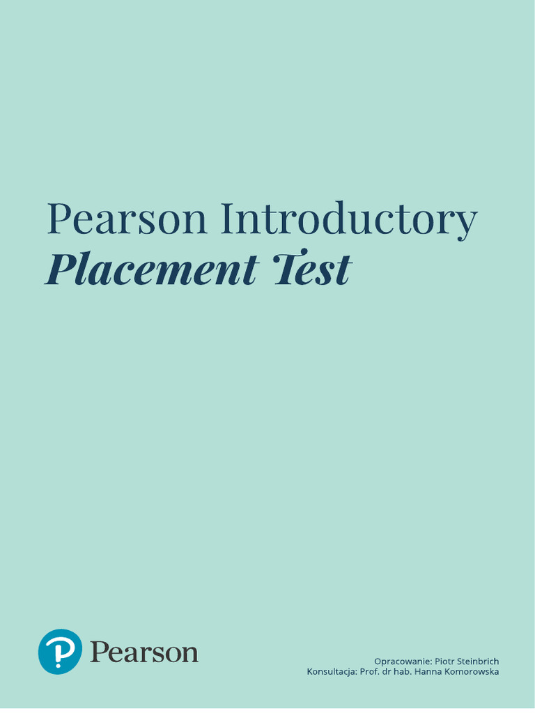 Test Poziomujacy Pearson 1 7 | PDF