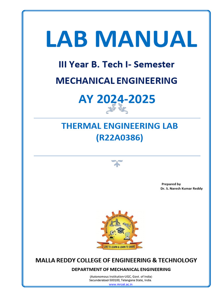 Thermal Engineering Lab | PDF | Internal Combustion Engine | Piston