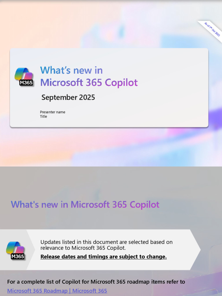 What's new in M365 Copilot September 25 | PDF | Microsoft Outlook ...