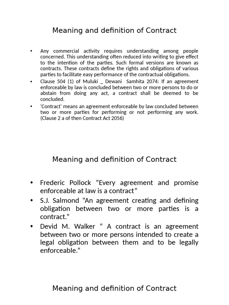 2.1 BL, Meaning and Definition of Valid Contract | PDF