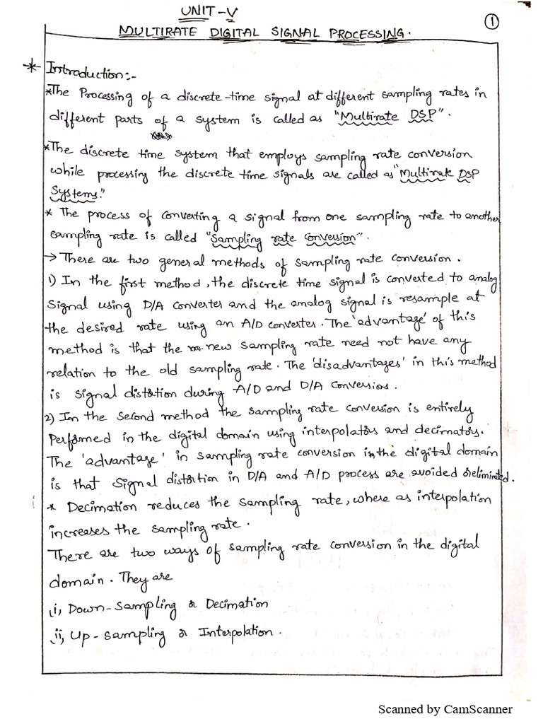 Unit 4b Multirate DSP | PDF
