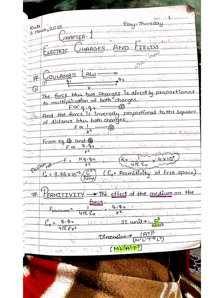 Electric Charges and Field Class 12th Cbse and Rbse | PDF