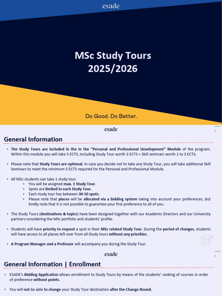 MSc Study Tours 2025/2026 Overview | PDF | Travel Visa | Entrepreneurship