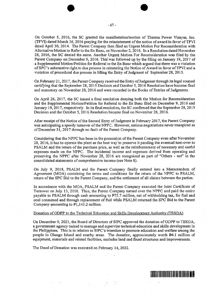 SPC Power Corp - Sec Form 17-A - 18april2022 - Part 5.r | PDF