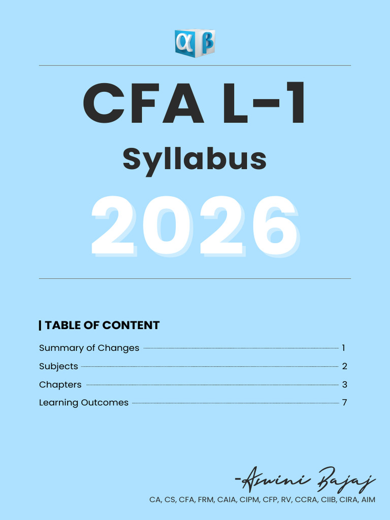 CFA Level 1 Changes and Syllabus 2026_250908_143201 | PDF | Regression ...