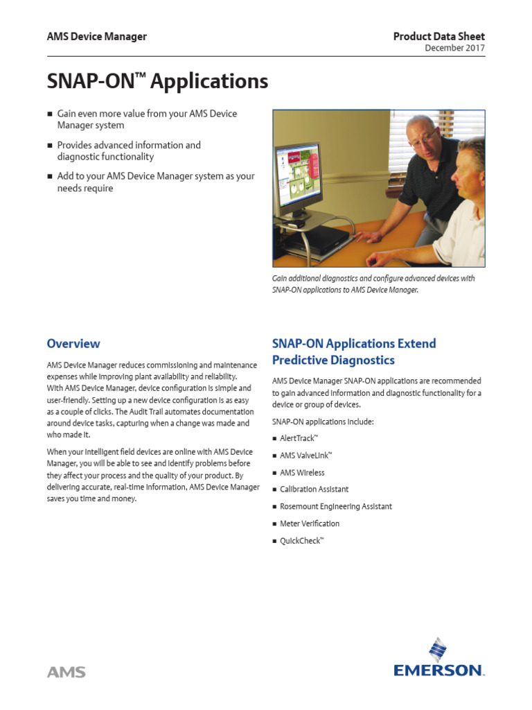 AMS Device Manager SNAP On Applications Product Data Sheet (PDS) | PDF ...