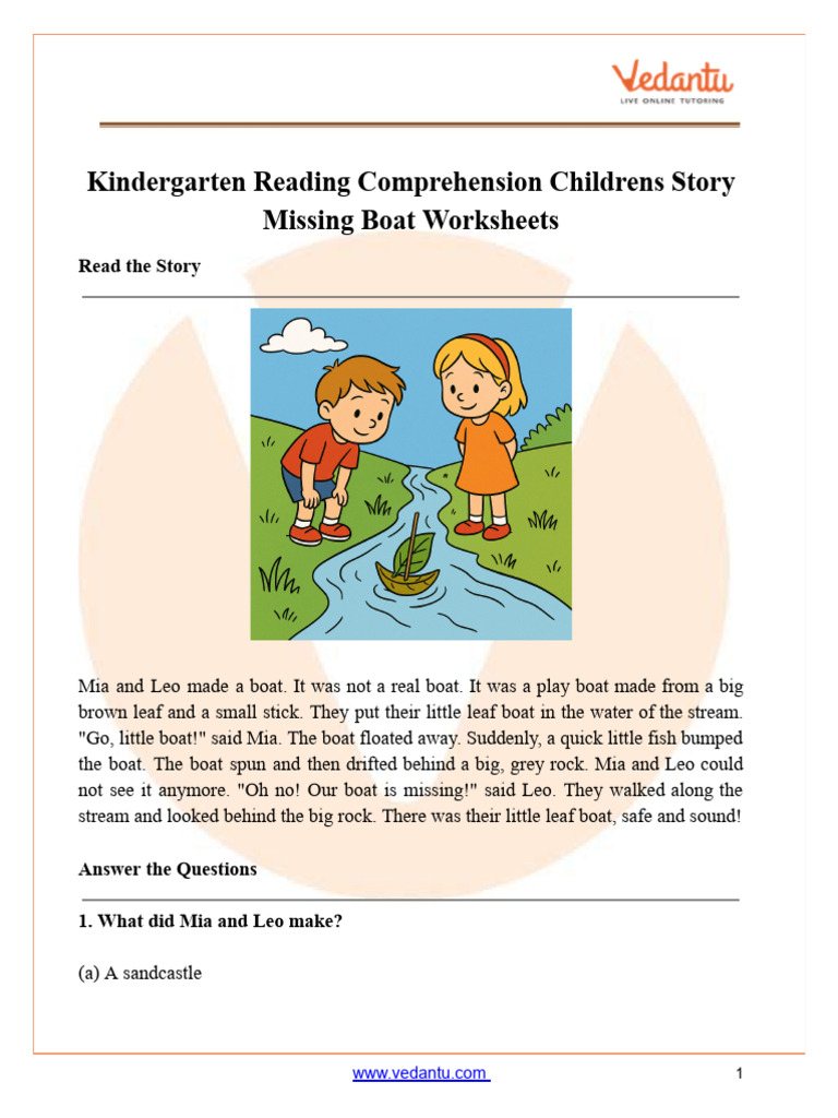 Kindergarten Leaf Boat Story & Worksheets | PDF | Chess | Chess Theory