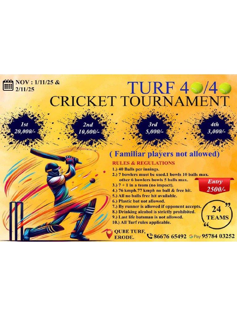 Turf Tournament Erode | PDF