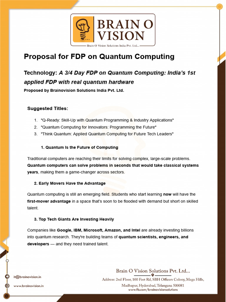 FDP On QUANTUM COMPUTING Workshop | PDF | Quantum Computing | Theoretical Computer Science