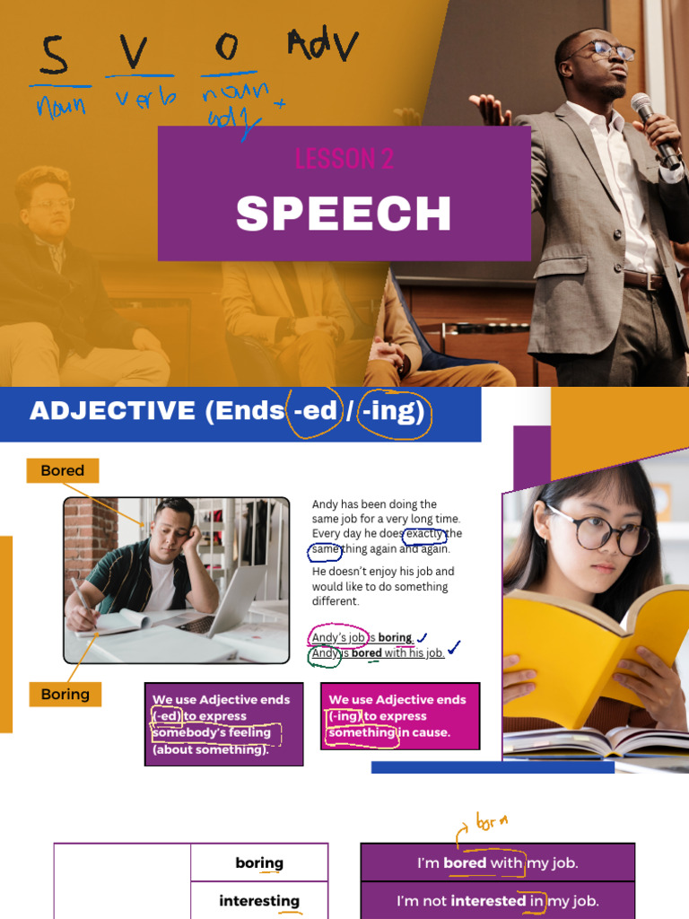 Adjective Ends With - Ing and - Ed | PDF