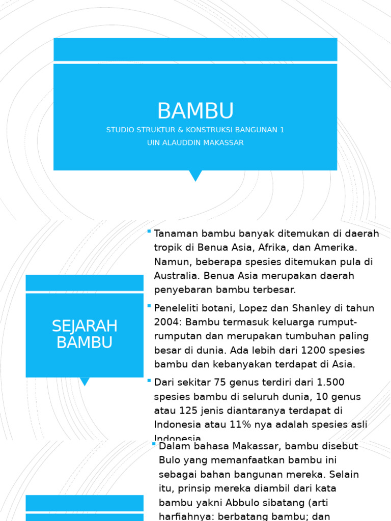 Sejarah dan Karakteristik Bambu | PDF