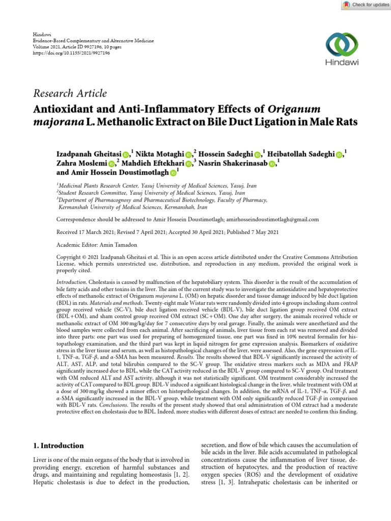 Antioxidant and Anti-Inflammatory Effects | PDF | High Performance ...