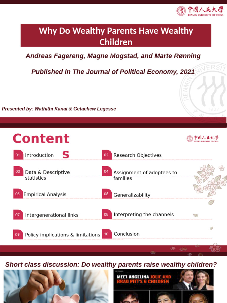 Wealth PPT Final (1) Getachew Legesse & Wathithi Kanai | PDF | Adoption | Wealth