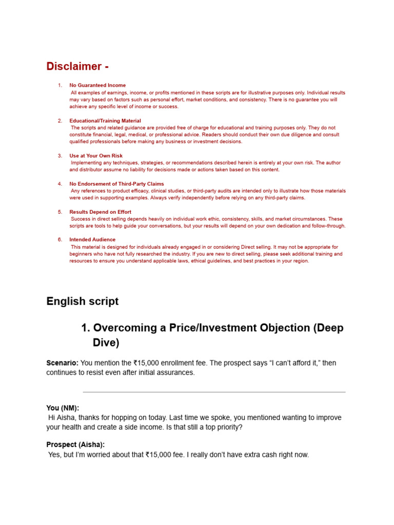 Highly Converting Call Scripts | PDF