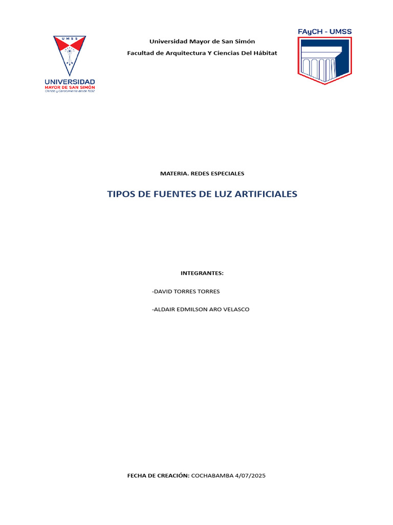 Grupo 7 - Tipos de Fuentes de Luz Artificiales | PDF | Diodo emisor de ...
