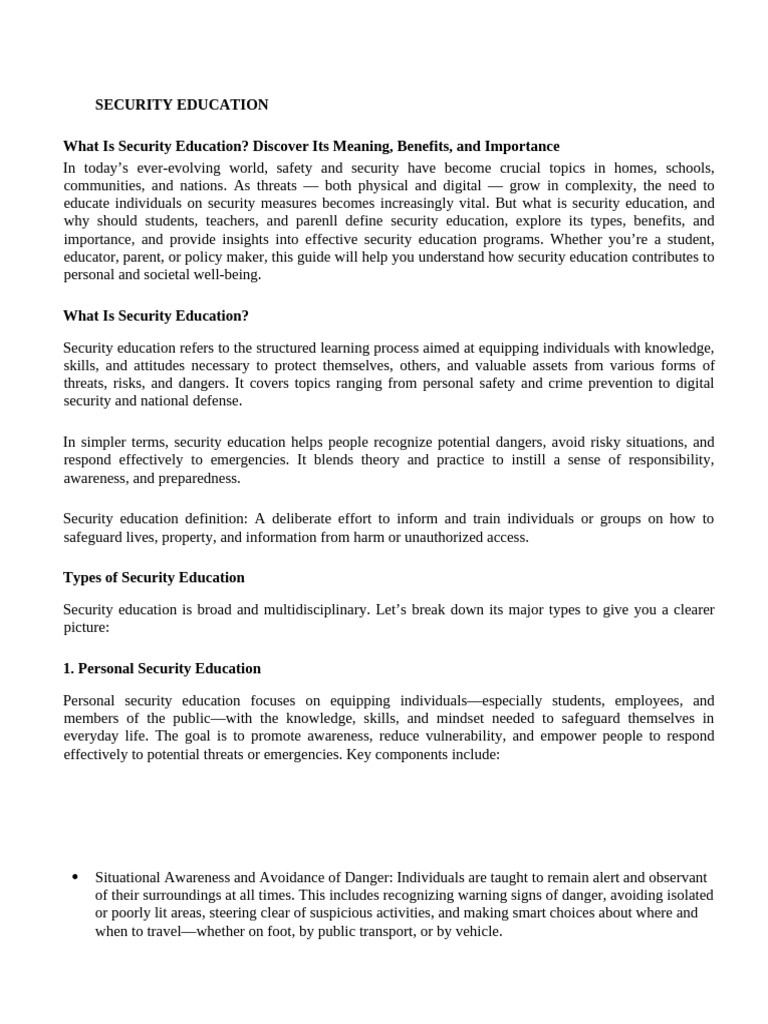 Understanding Security Education | PDF | Security | Computer Security