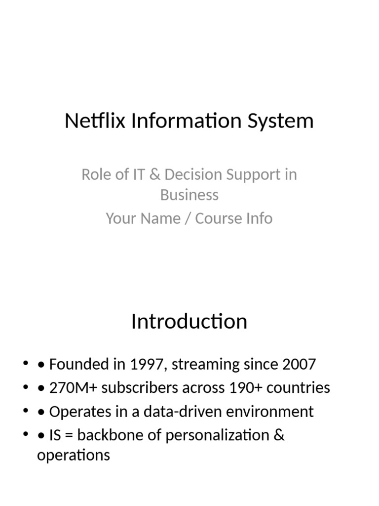 Netflix Information System | PDF