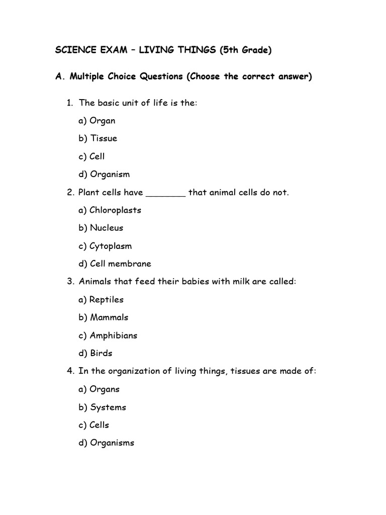 5º U1 Living Things | PDF
