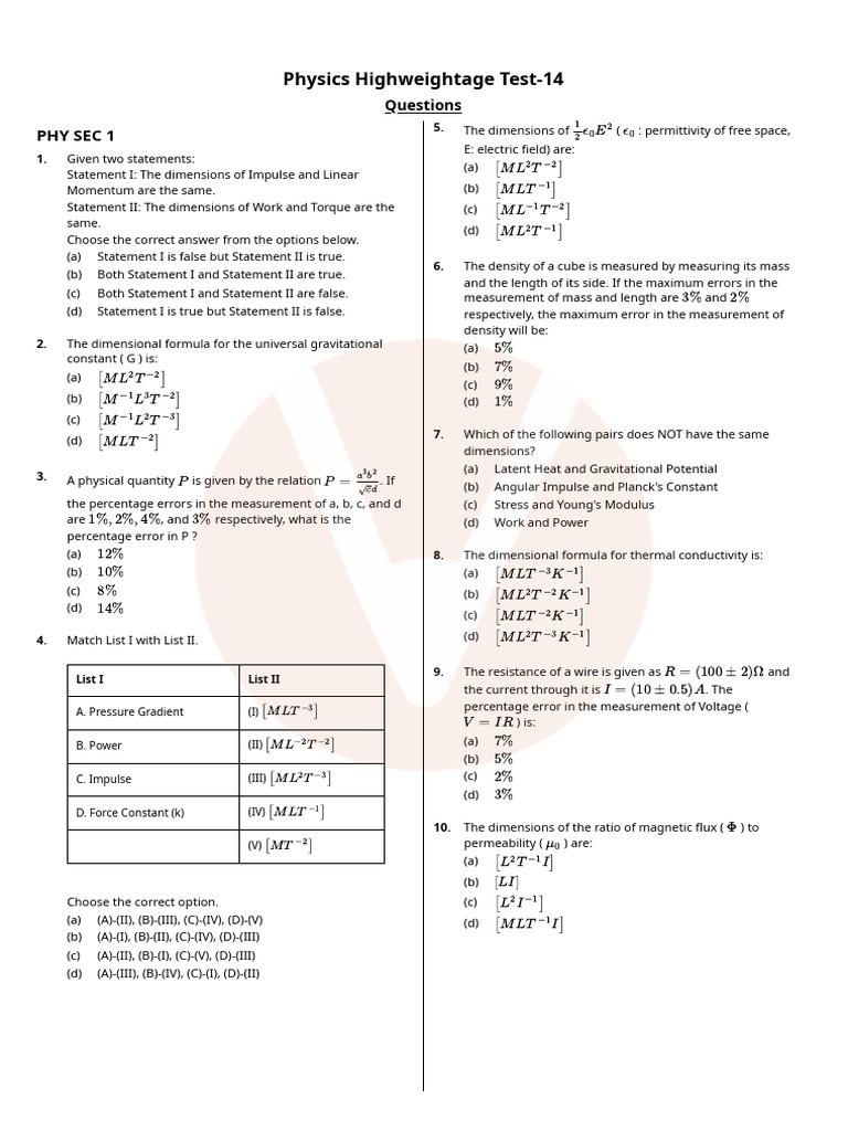 Unit Dimension Vedantu | PDF | Applied And Interdisciplinary Physics | Physical Quantities