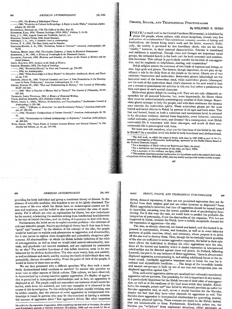 Ifaluk Culture and Beliefs in Ghosts | PDF | Aggression | Anthropology
