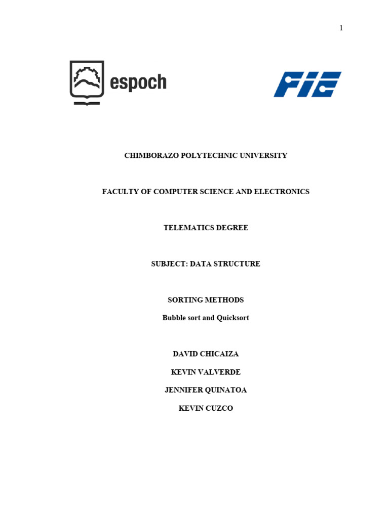 Informe1 Ordenamiento en US | PDF | Software Engineering | Algorithms And Data Structures