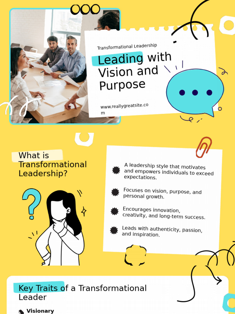 Yellow Blue and White Illustrated Leadership Presentation | PDF ...