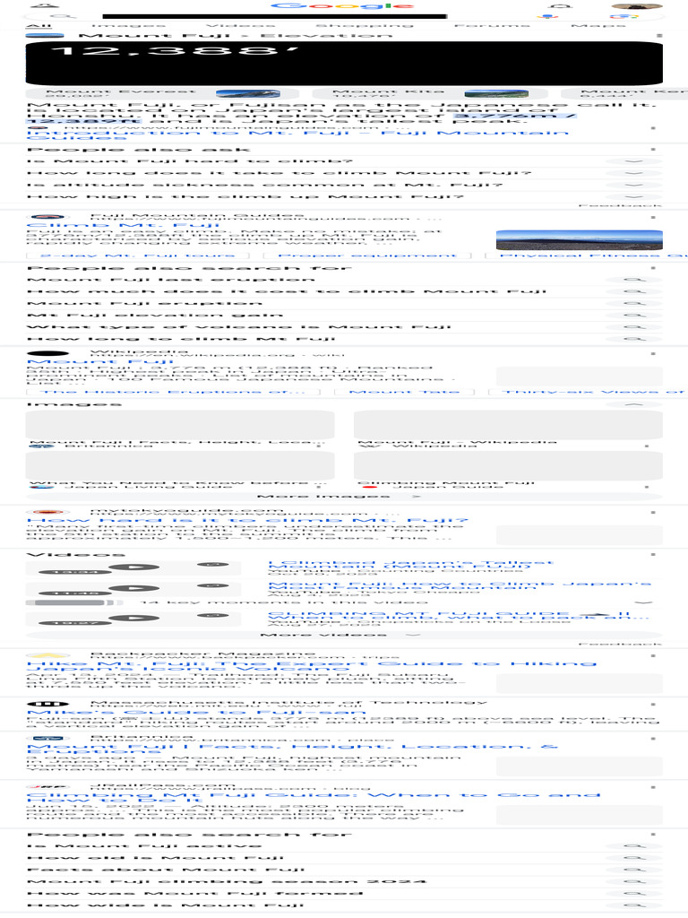 Mount Fuji Elevation - Google Search | PDF | Mountains | Earth Sciences