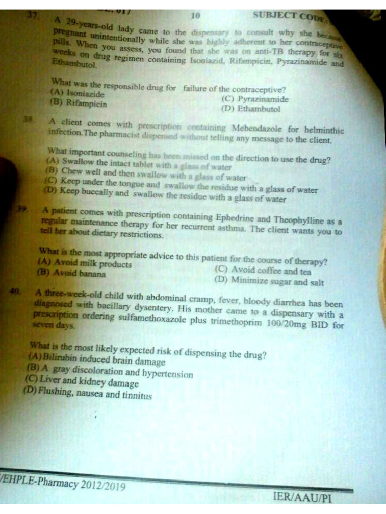 Coc Exam 5 Phar | PDF