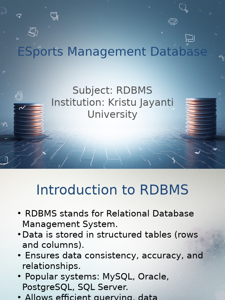 ESports Management RDBMS Final Presentation - PPTX 20251102 171905 0000 | PDF