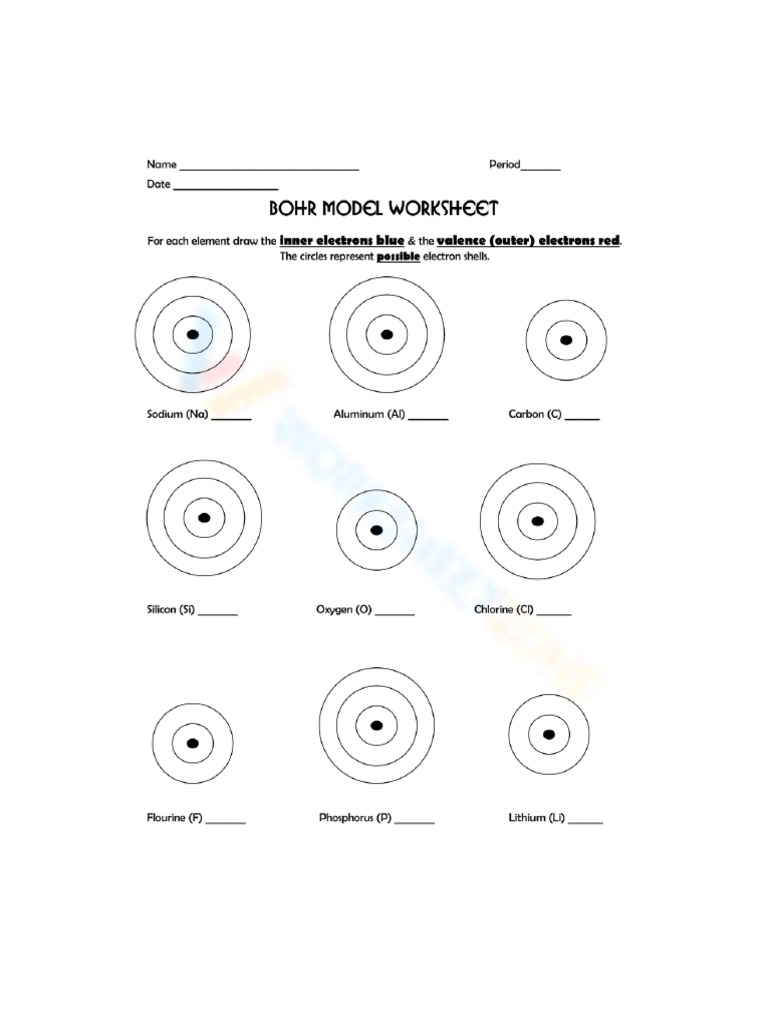 Bohr Model Worksheet 2 | PDF