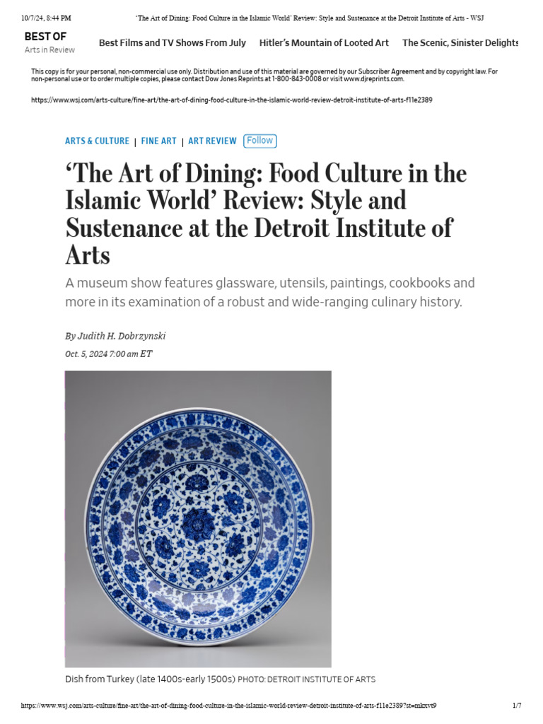 The Art of Dining - Food Culture in The Islamic World' Review - Style ...