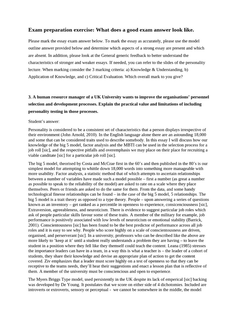 Exam Marking Exercise 2023-24 Marked by ED Version 2 | PDF | Theory ...