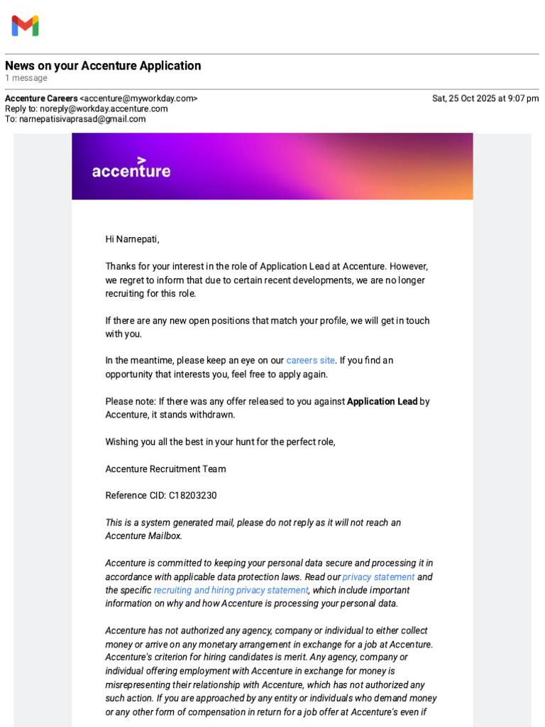 Accenture Application Update Notification | PDF | Accenture