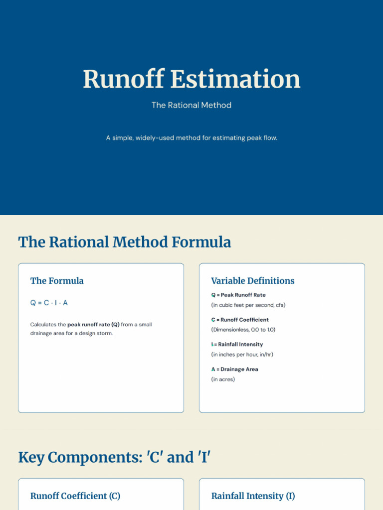 Runoff Estimation by Rational Method (4-Slides) | PDF