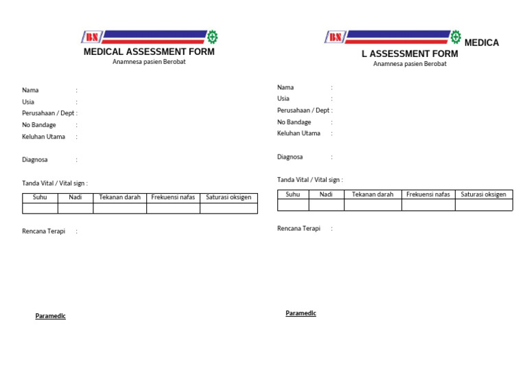 Medical Assessment Form | PDF