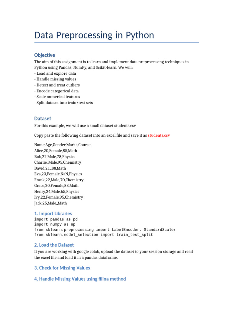 Data Preprocessing | PDF