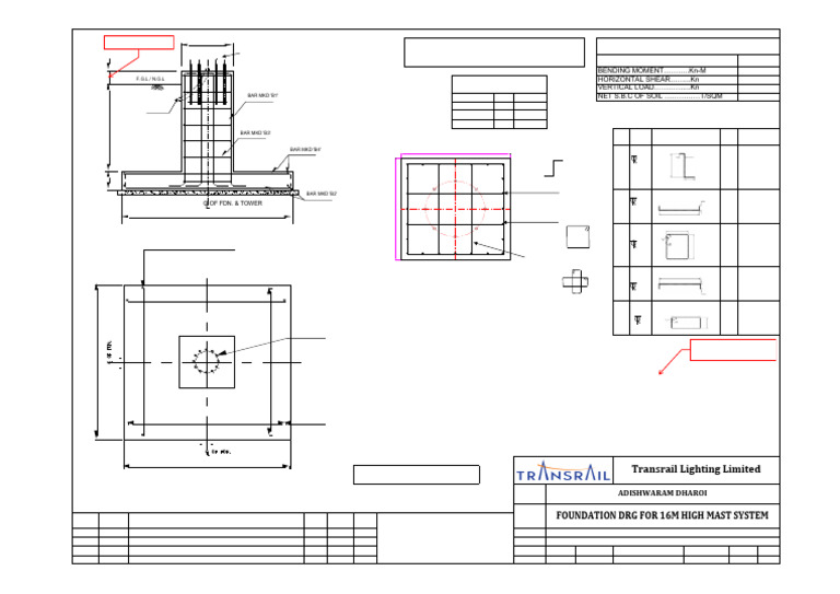 High Mast Foundation Detail - Approved | PDF | Structural Engineering ...