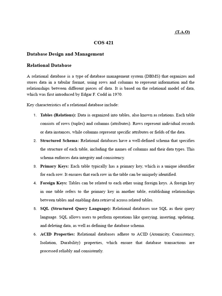Relational Database Design Overview | PDF | Databases | Relational Database