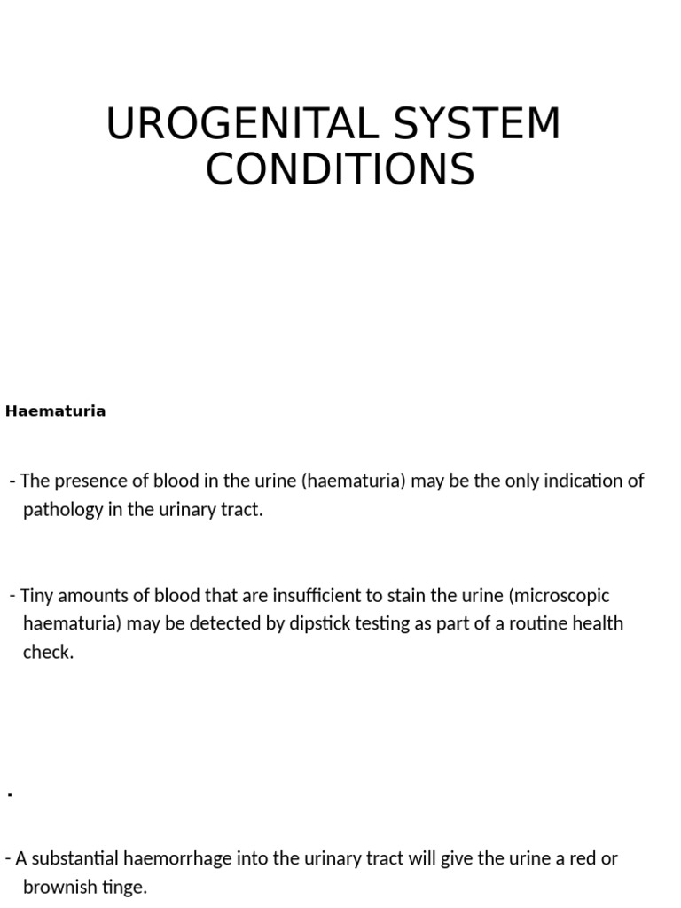 Urogenital System Conditions | PDF | Urinary Incontinence | Prostate
