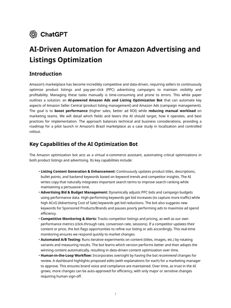 AI-Driven Automation For Amazon Advertising and Listings Optimization ...