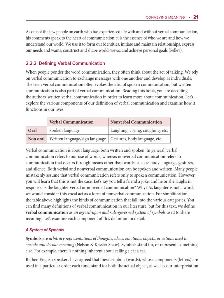 3 Verbal Communication + System of Symbols | PDF | Communication | Semantics