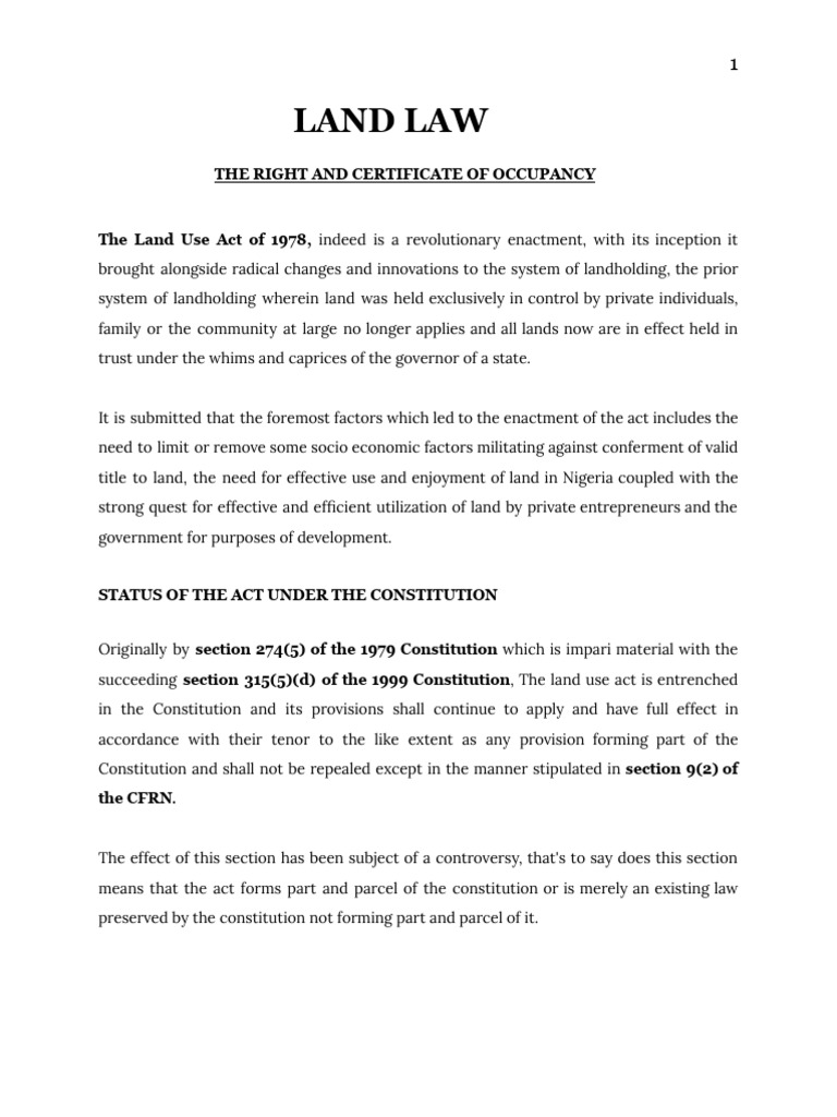 Understanding Nigeria's Land Use Act | PDF | Lease | Leasehold Estate