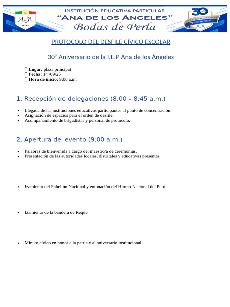 Protocolo Desfile | PDF